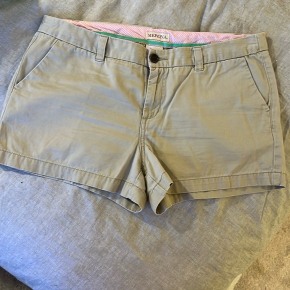 Merona | Shorts | Merona Womens Chino Style Khaki Shorts Size 2 With A ...